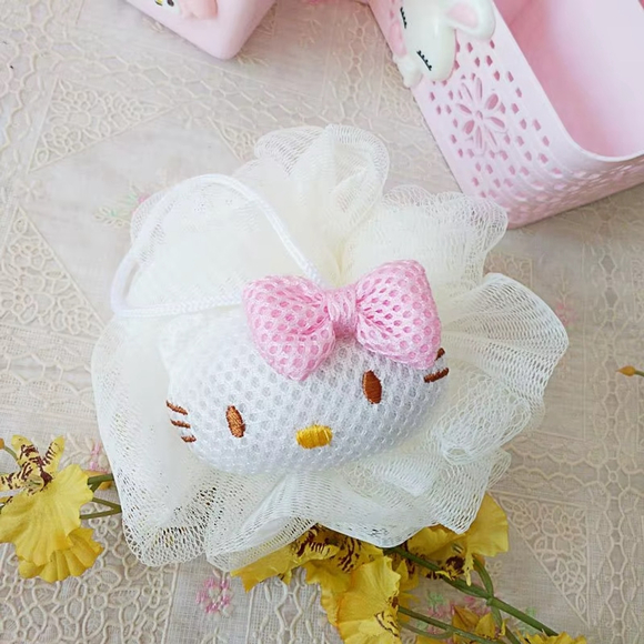 Bath, Skin & Hair | Hello Kitty Bath Puff White Pink | Poshmark
